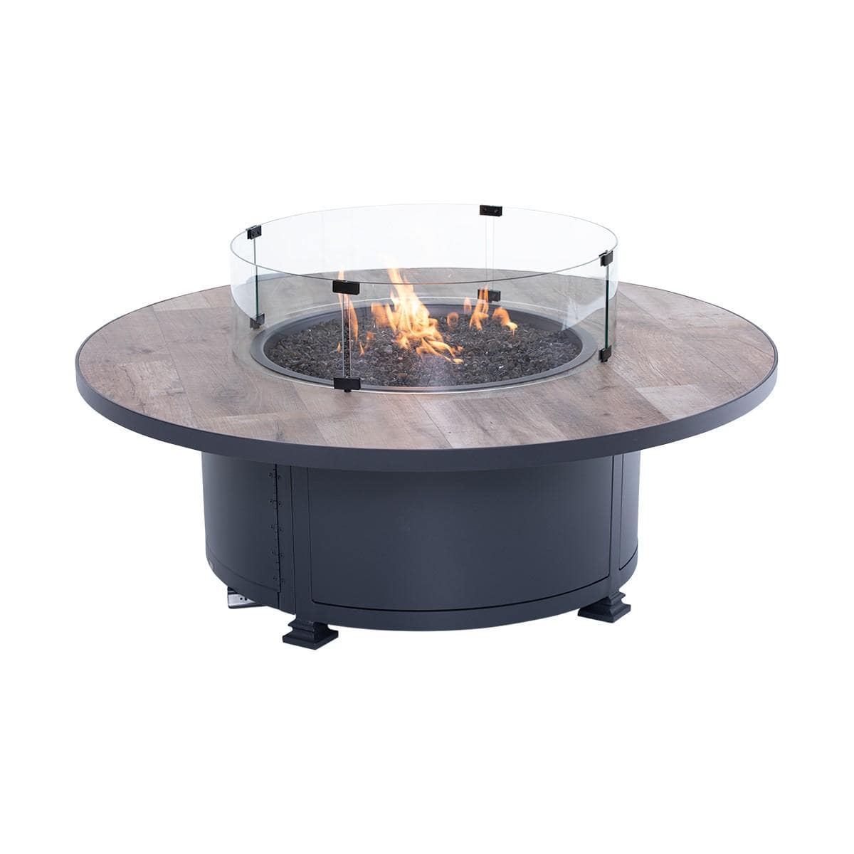 54" Santorini Graphite Fire Table W/ Lid | The Great Escape