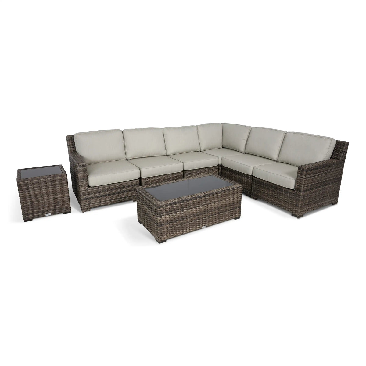 St. Kitts Grey Woven 8 Piece Sectional Group — The Great Escape