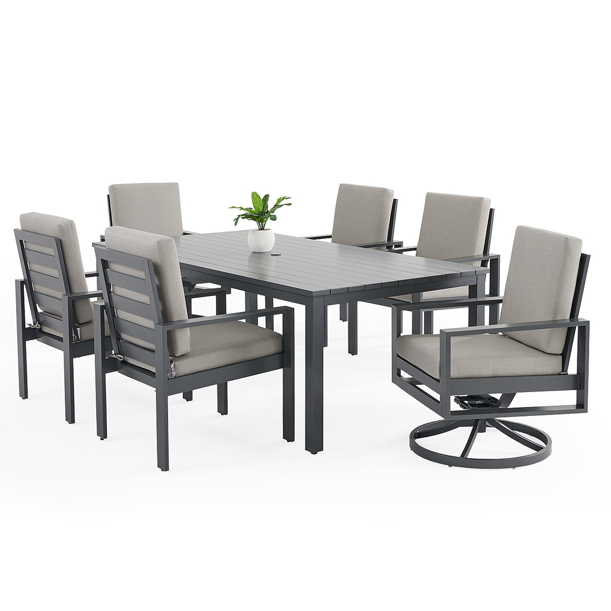 Newport Grey 7 Piece Dining Group - Spectrum Dove | The Great Escape