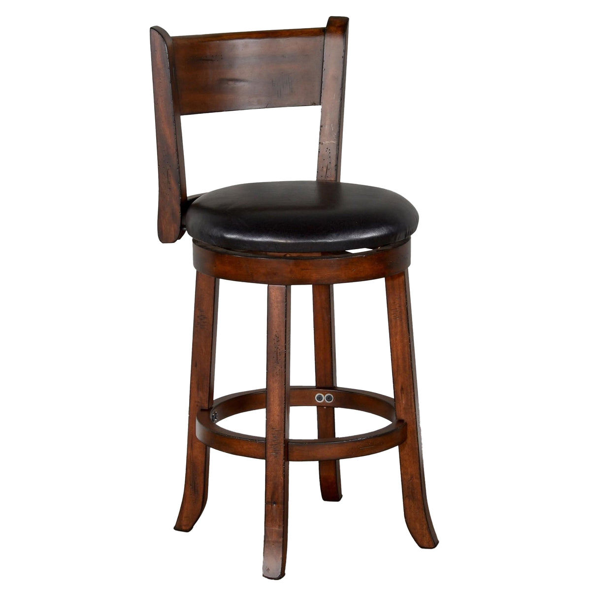 Slat Back Swivel 24" Counter Stool - Walnut — The Great Escape